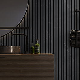 REVESTIMIENTO DE PARED DE PVC ALISTONADO PREMIUM MARMOL NEGRO