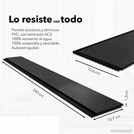 REVESTIMIENTO DE PARED DE PVC LISO ELEGANCE MARMOL NEGRO